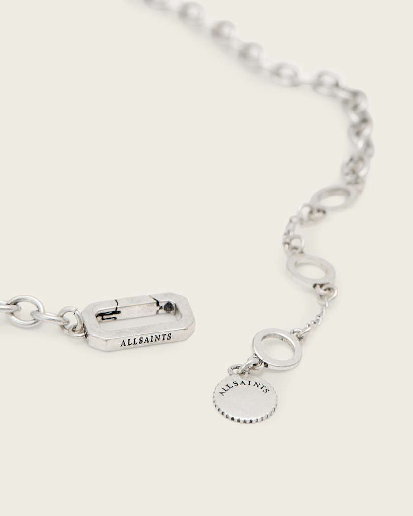 Lia Large Heart Necklace WARM SILVER | ALLSAINTS